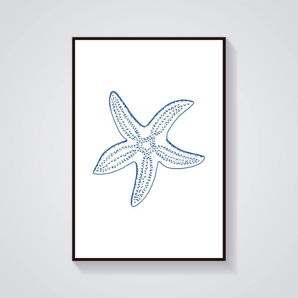Vintage Coastal Starfish Art Print - Beach House Wall Decor