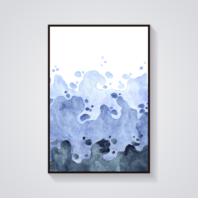 Vintage Coastal Watercolor Art Print - Aesthetic Room Decor Poster