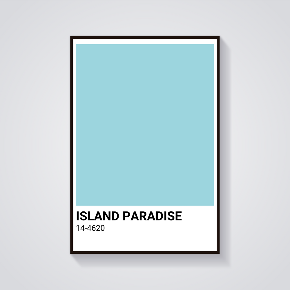 Island Paradise Pantone Colour Aesthetic Wall Art Poster