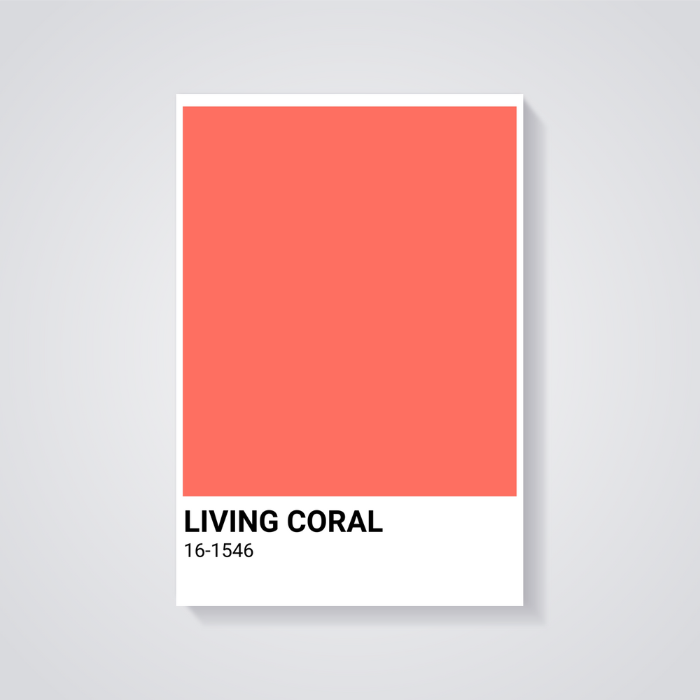 Living Coral Pantone 16-1546 Art Print - Aesthetic Room Decor Poster