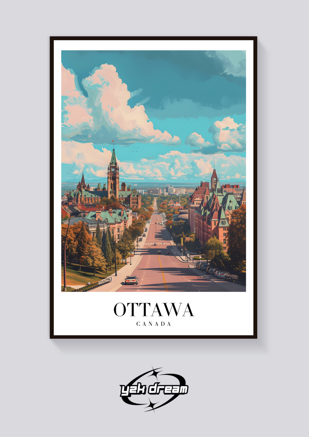 Vintage Ottawa Canada Travel Poster - Parliament Buildings Art Print