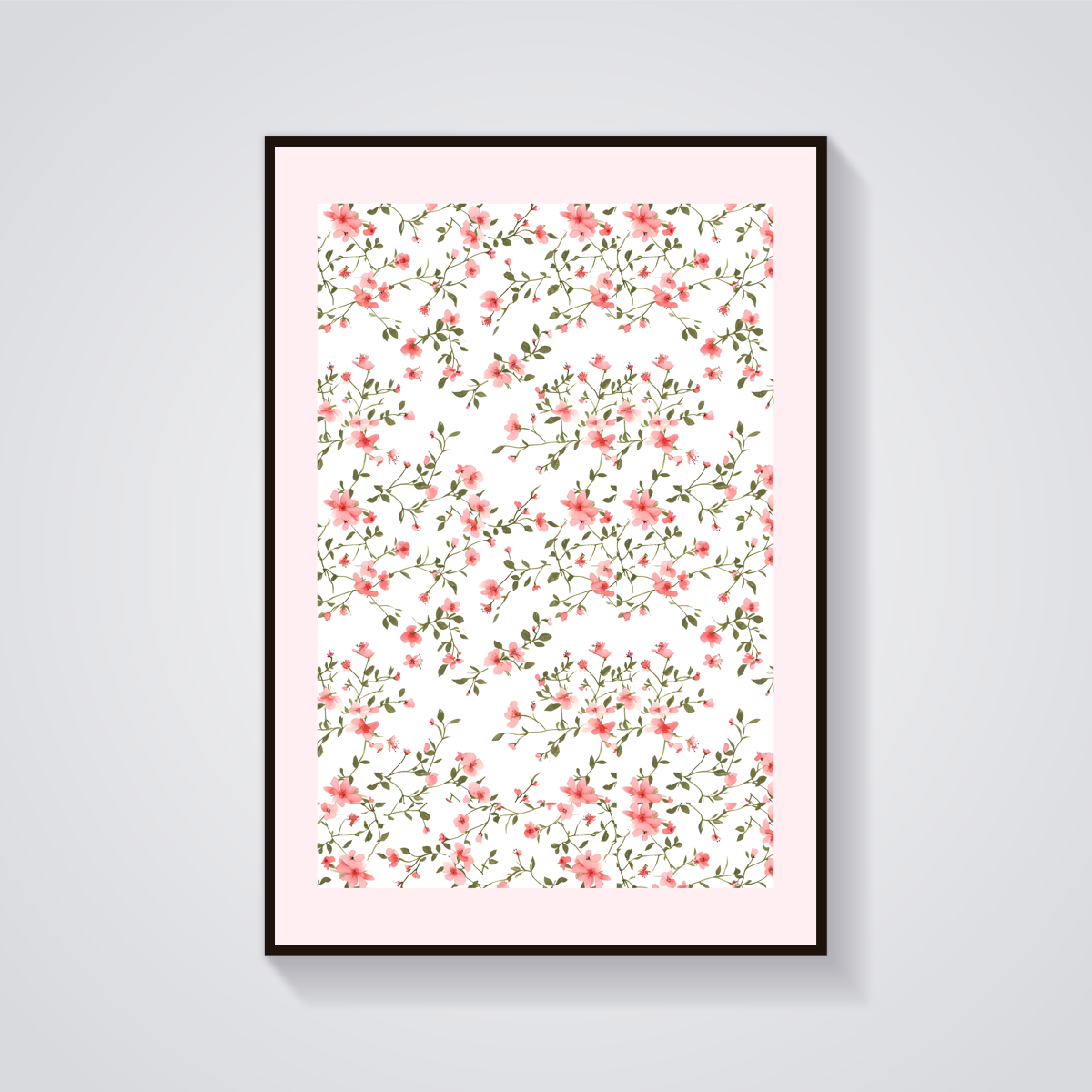 Cute Pink Flower Art Print for Room Decor | Aesthetic Floral Poster