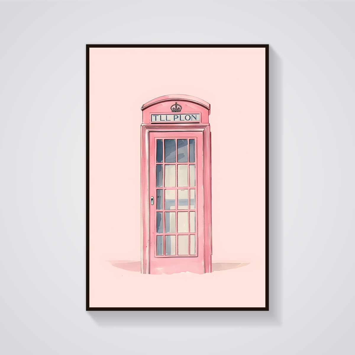 Pink London Phone Booth Wall Art Print - Aesthetic Room Decor