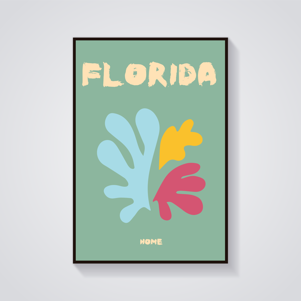 Preppy Vintage Florida Art Print - Retro Destination Poster for Room Decor