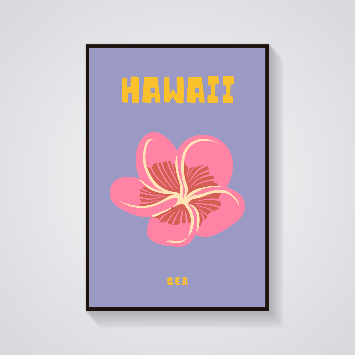 Preppy Vintage Hawaii Travel Poster - Aesthetic Room Decor Art Print