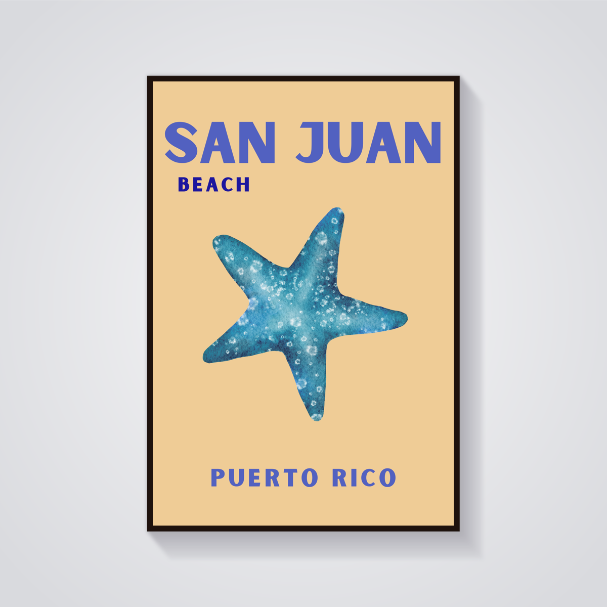 Preppy San Juan Puerto Rico Beach Starfish Art Print Poster