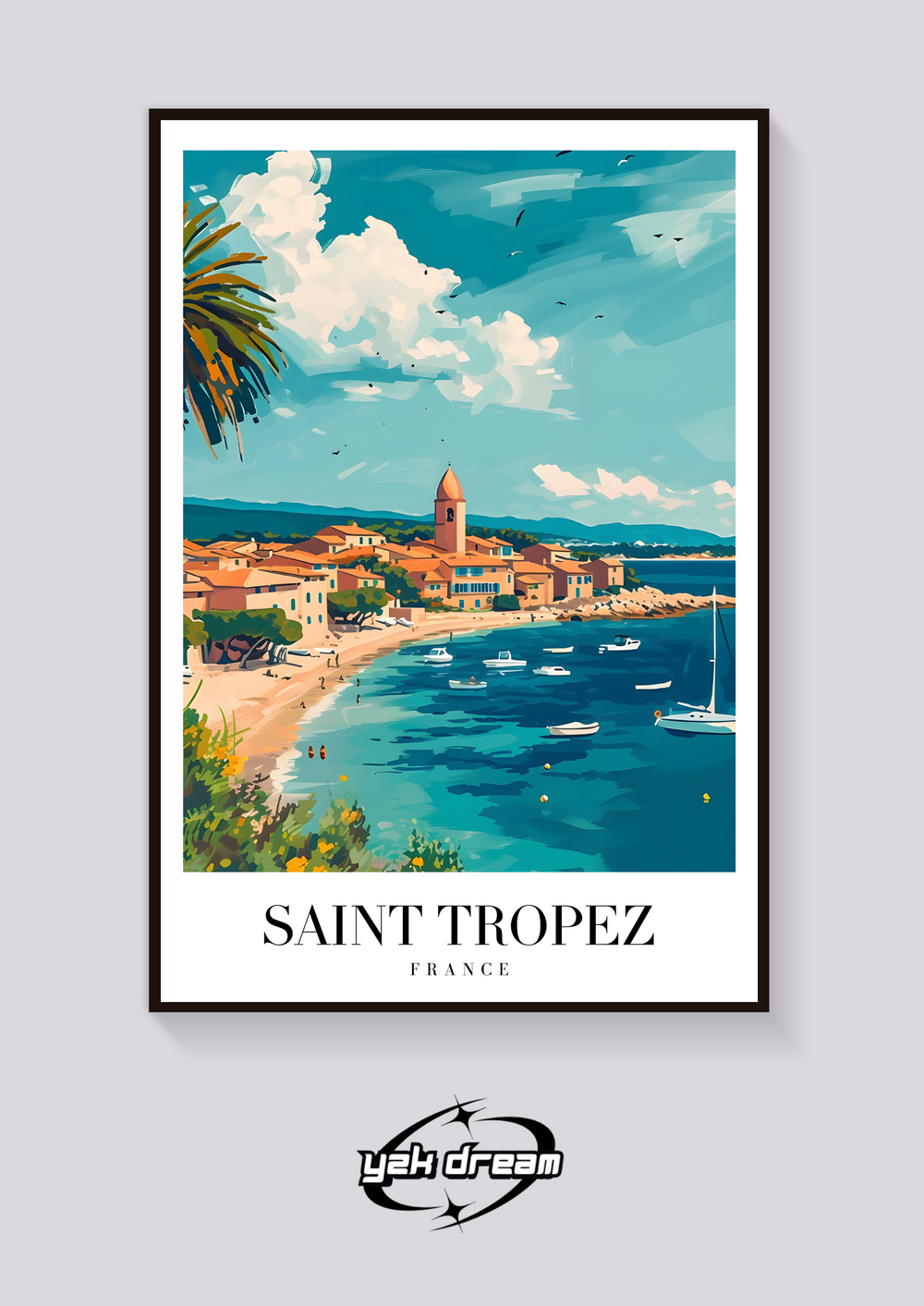Vintage Saint Tropez Travel Poster - French Riviera Art Print