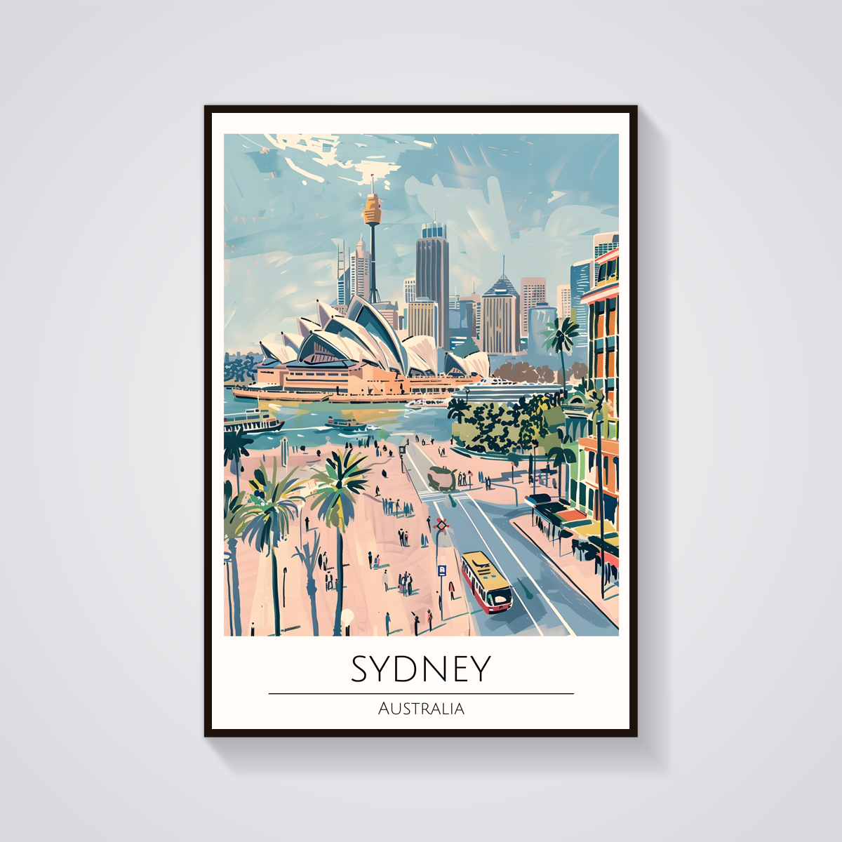 Sydney Australia Art Deco Travel Poster Print - Retro Wall Art Decor