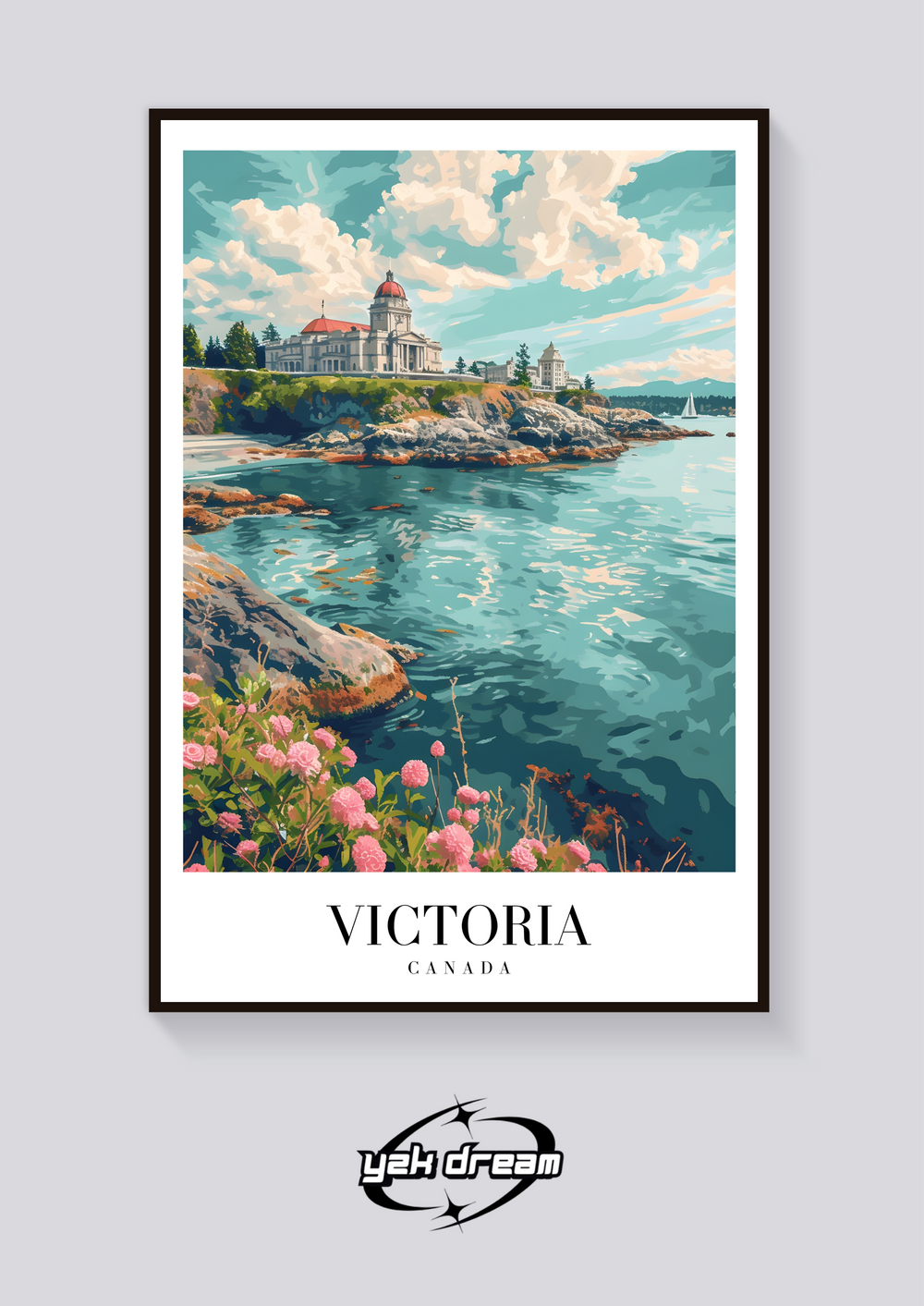 Vintage Victoria Canada Travel Poster - Parliament Building Art Print